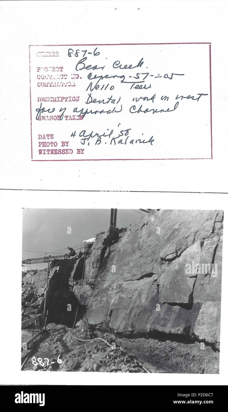 . English: Shows work on western face of approach channel . 4 April ...