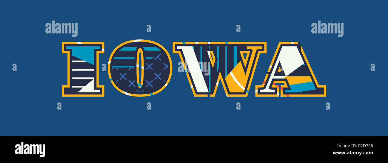Iowa map typography hi-res stock photography and images - Alamy