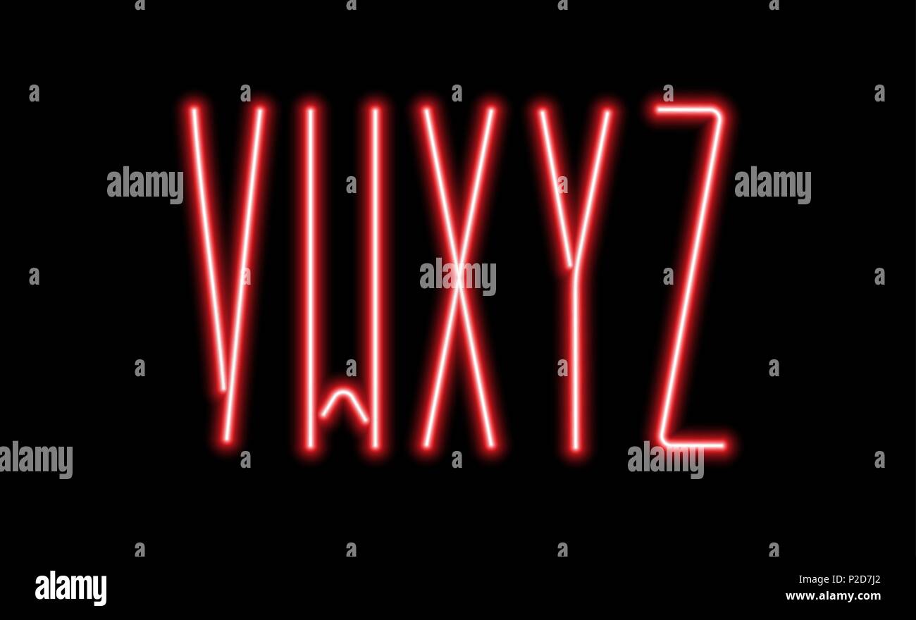 Red illuminated letters Stock Vector Images - Alamy