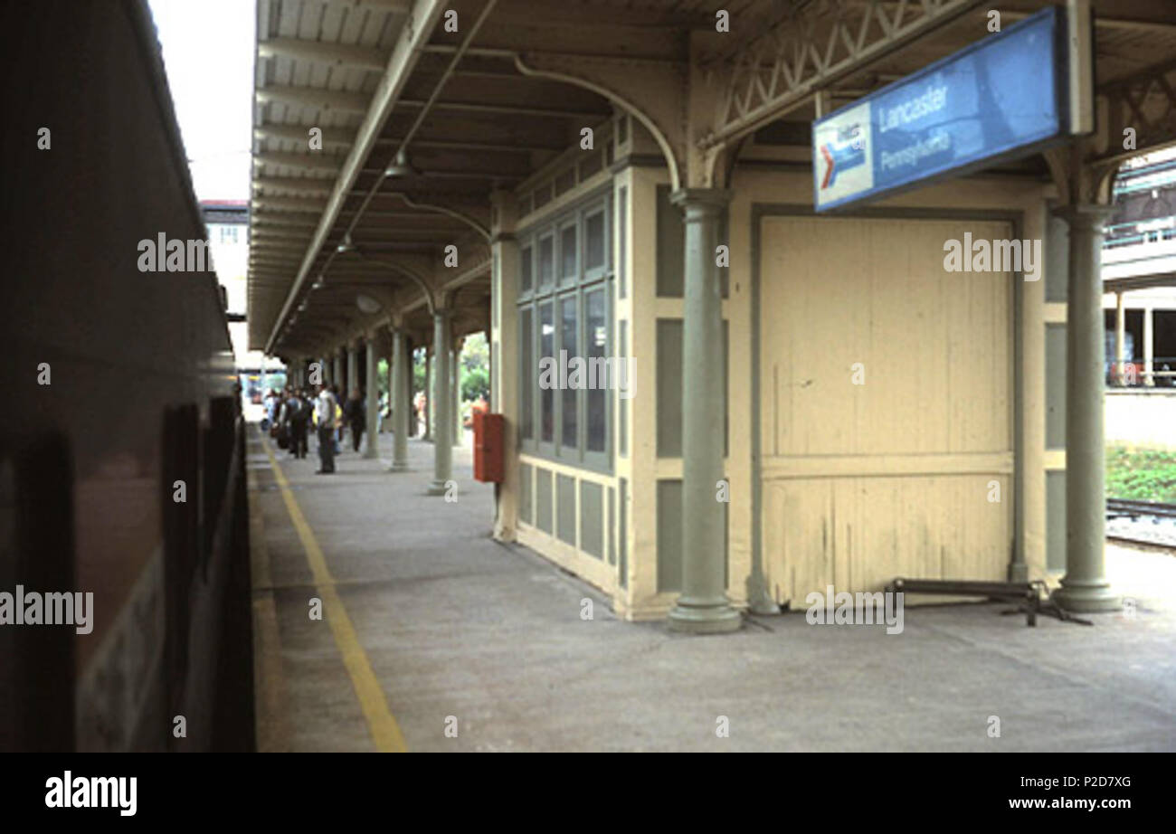 . English: Amtrak train at Lancaster station in September 1988 . Taken ...