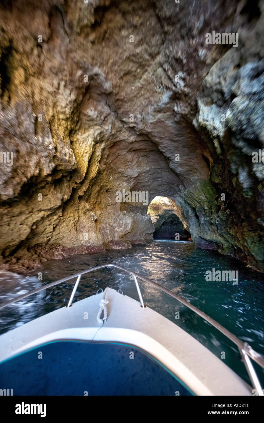 Boat trip to a grotto, Benagil, Algarve, Portugal Stock Photo - Alamy