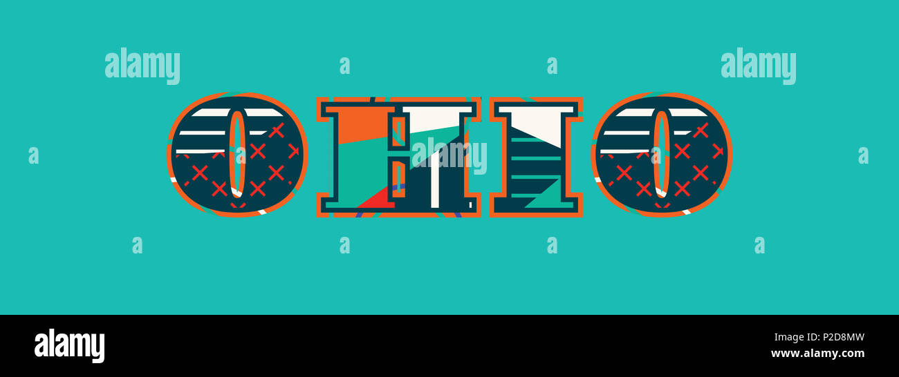 The word OHIO concept written in colorful abstract typography Stock ...