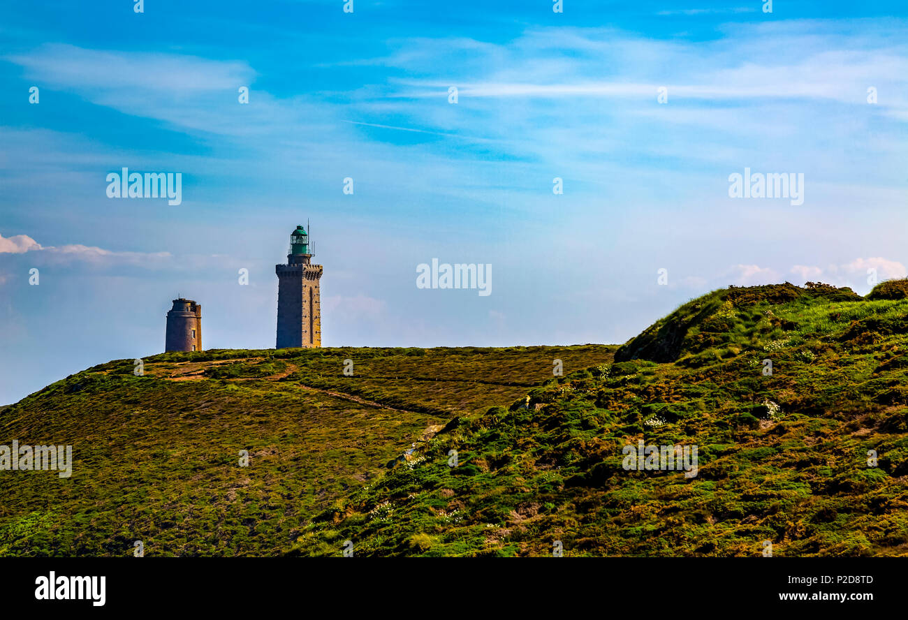 The lighthouse from Cap de Frehel on Armor Coastline in Brittany in ...