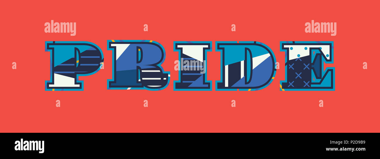 The word PRIDE concept written in colorful abstract typography Stock ...