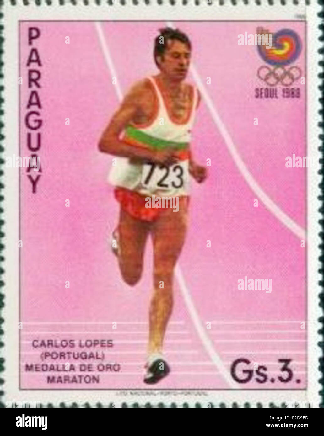 . Carlos Lopes . 1986. Unknown 11 Carlos Lopes 1986 Paraguay stamp ...