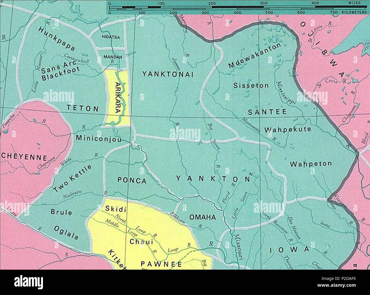 Native american tribes map hi-res stock photography and images - Alamy