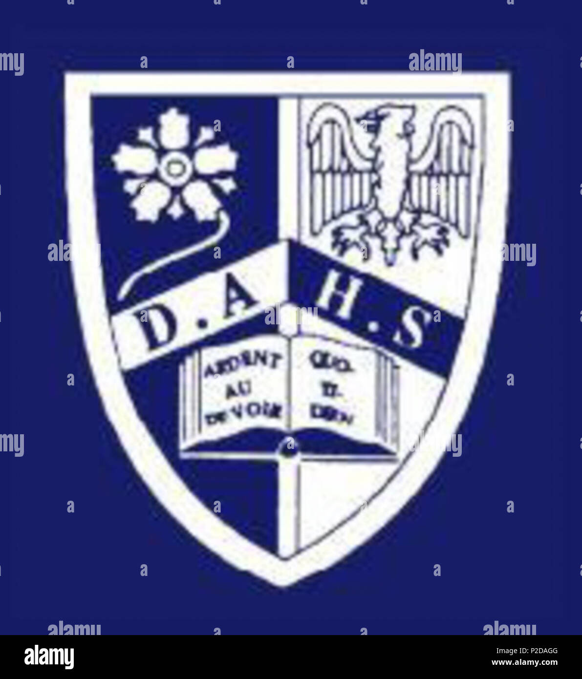 . English: The shield of the Dame Alice Harpur School in Bedford, now ...