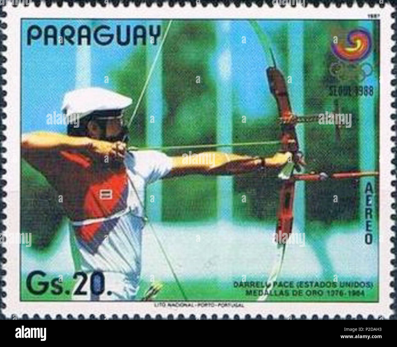 . Darrell Pace . 1987. Unknown 15 Darrell Pace 1987 Paraguay stamp ...