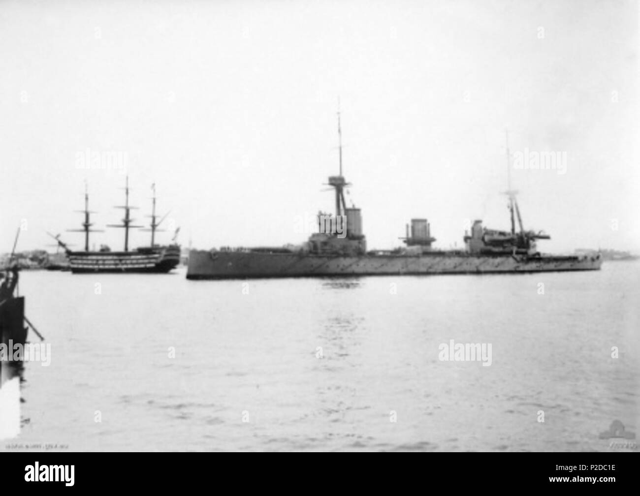 . Australian battlecruiser HMAS Australia passing HMS Victory in ...