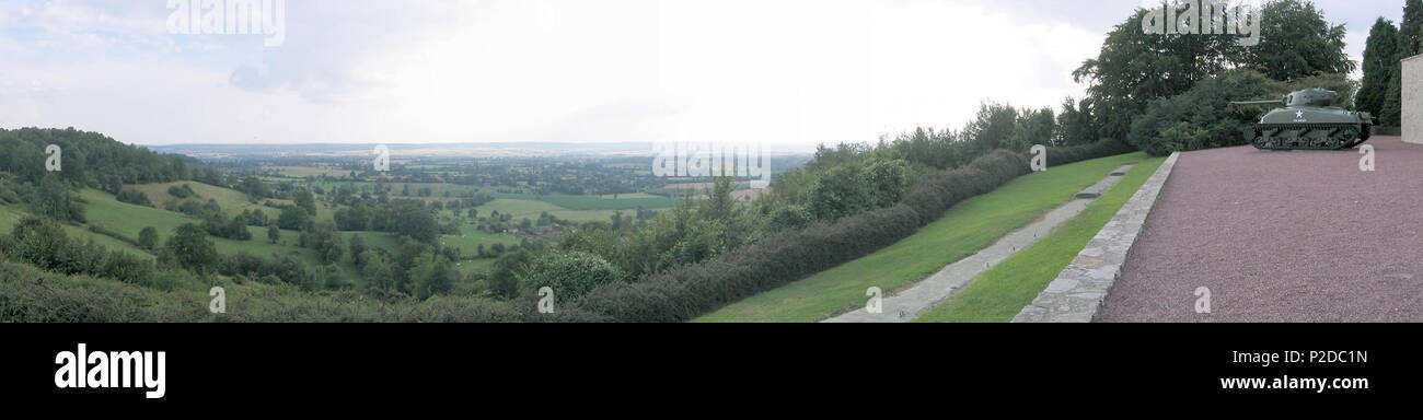 . English: View from Mont Ormel (Hill 262) into the valley of Dives ...