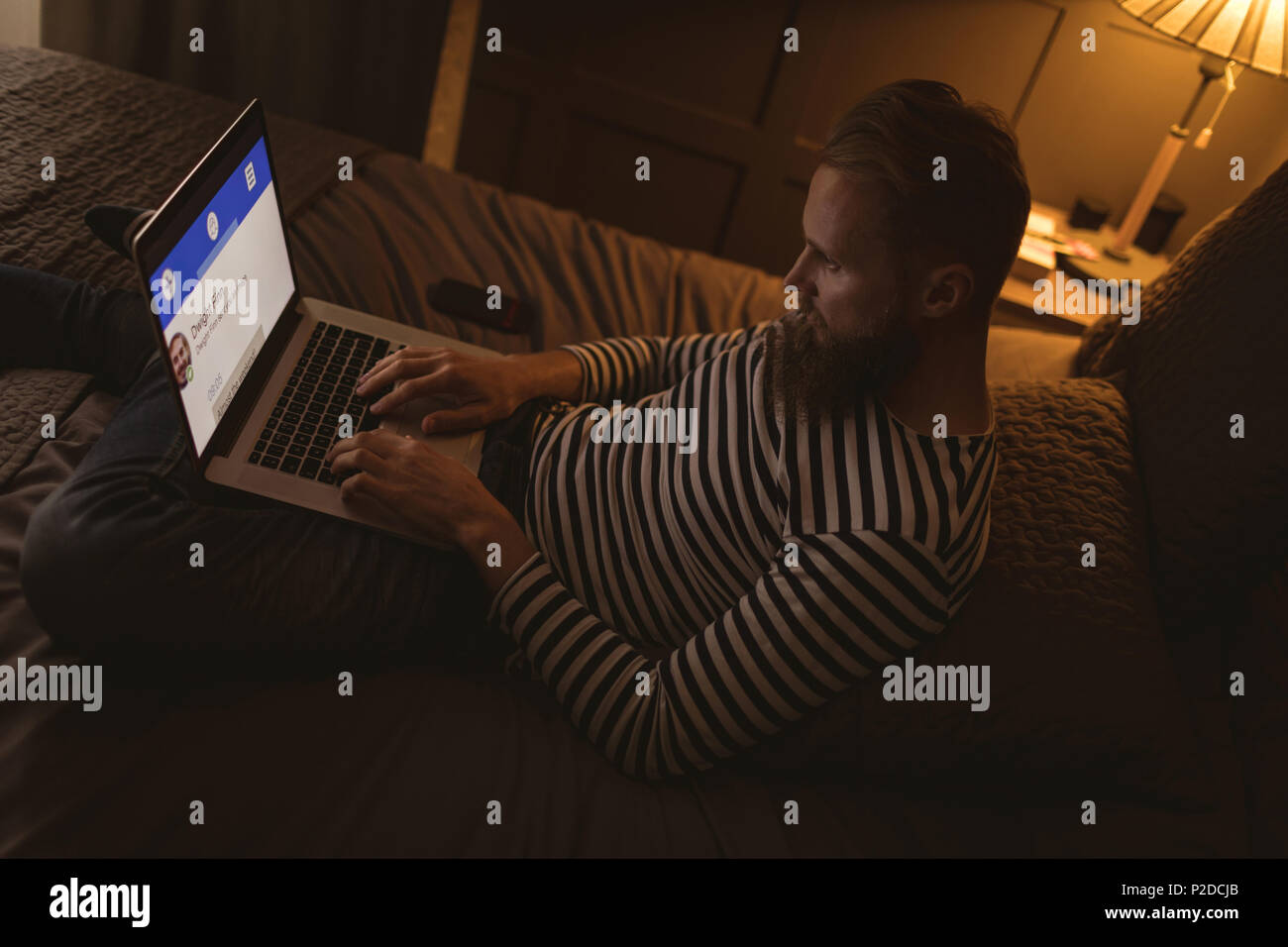 Man and computer and dark room hi-res stock photography and images - Alamy