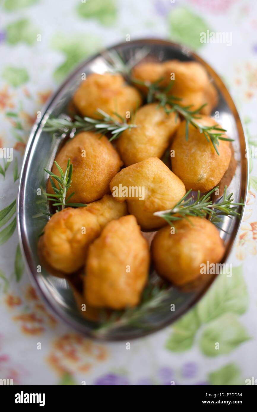 Croatia, Dalmatia, Dalmatian coast, Hvar island, Dol, cheese donut ...