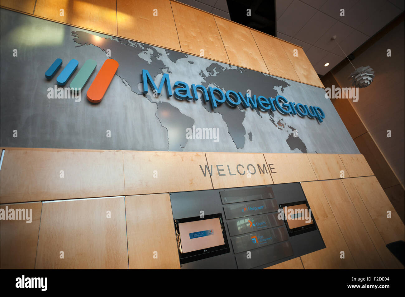 . English: Photo of the interior lobby of the ManpowerGroup World ...