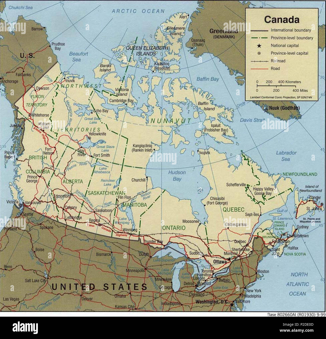 Canada geographic map hi-res stock photography and images - Alamy