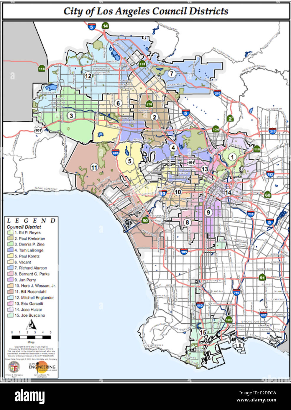 33 Map of LA City Council Districts Stock Photo - Alamy