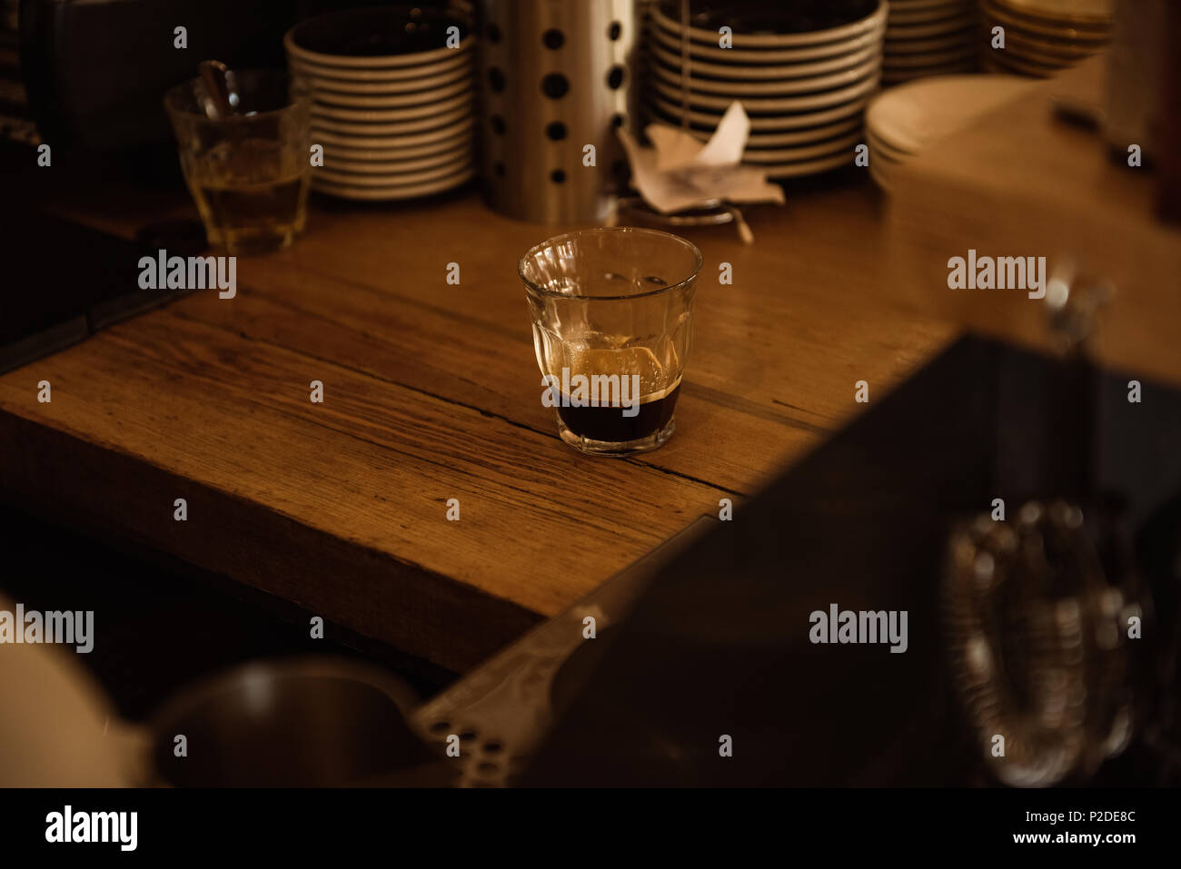 Glass on wooden table hi-res stock photography and images - Alamy