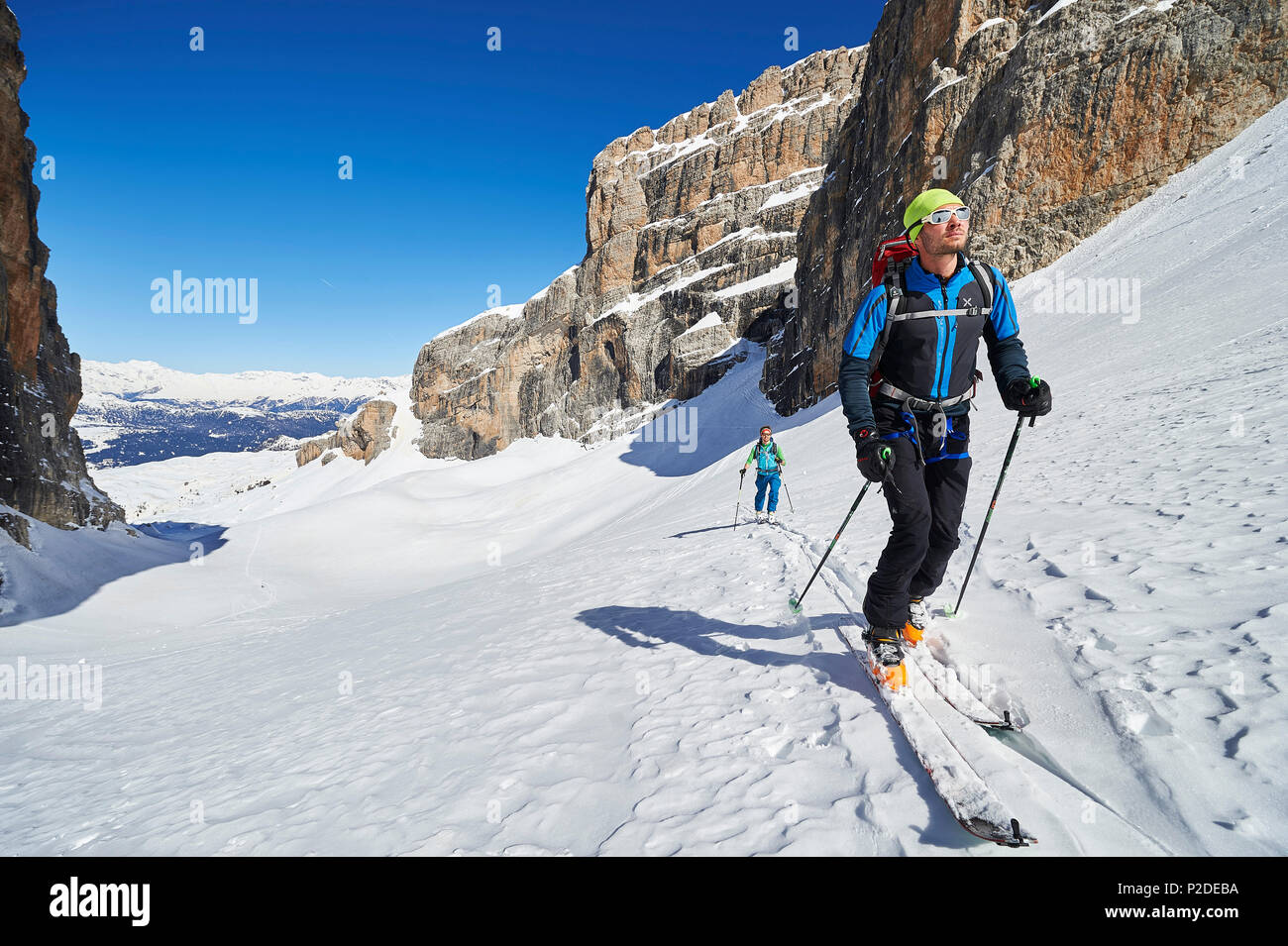 Two Men are skitouring in the Area of the Brenta Dolomites Madonna di ...