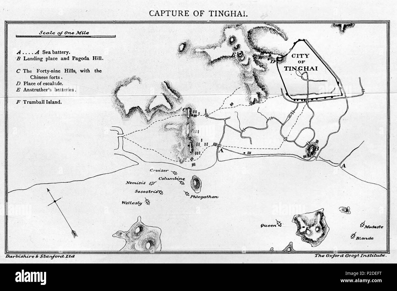 Map of the capture of Tinghai Stock Photo - Alamy