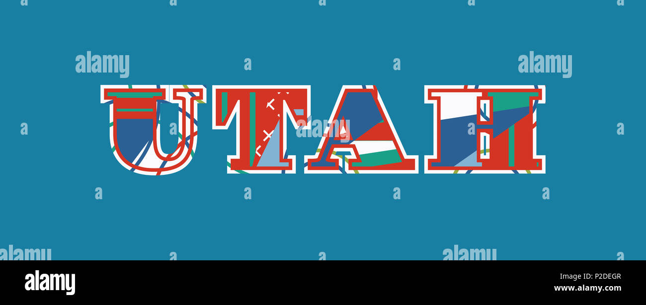 Utah map typography hi-res stock photography and images - Alamy