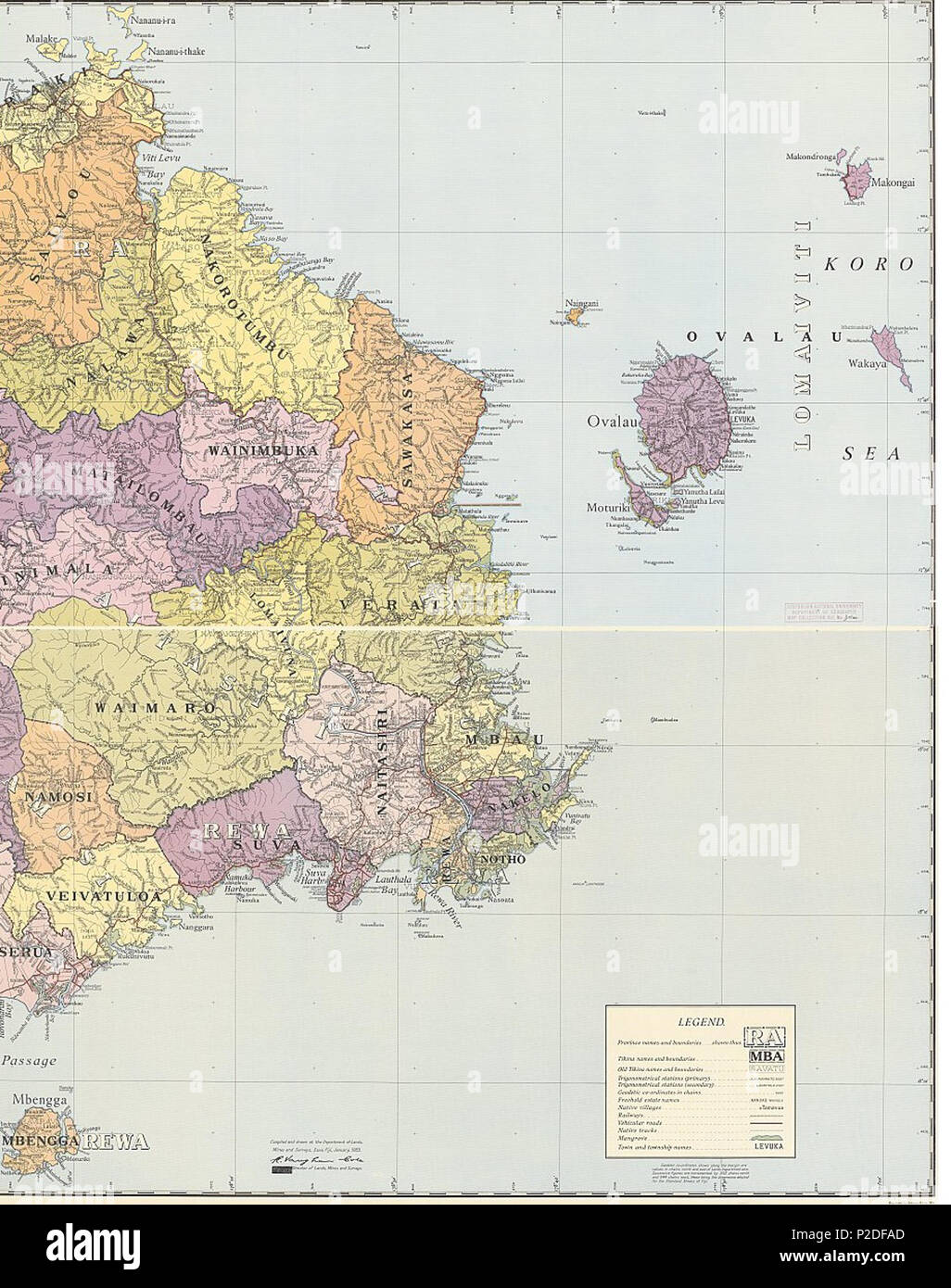 . English: A Political Map of Eastern Viti Levu and adjacent islands ...