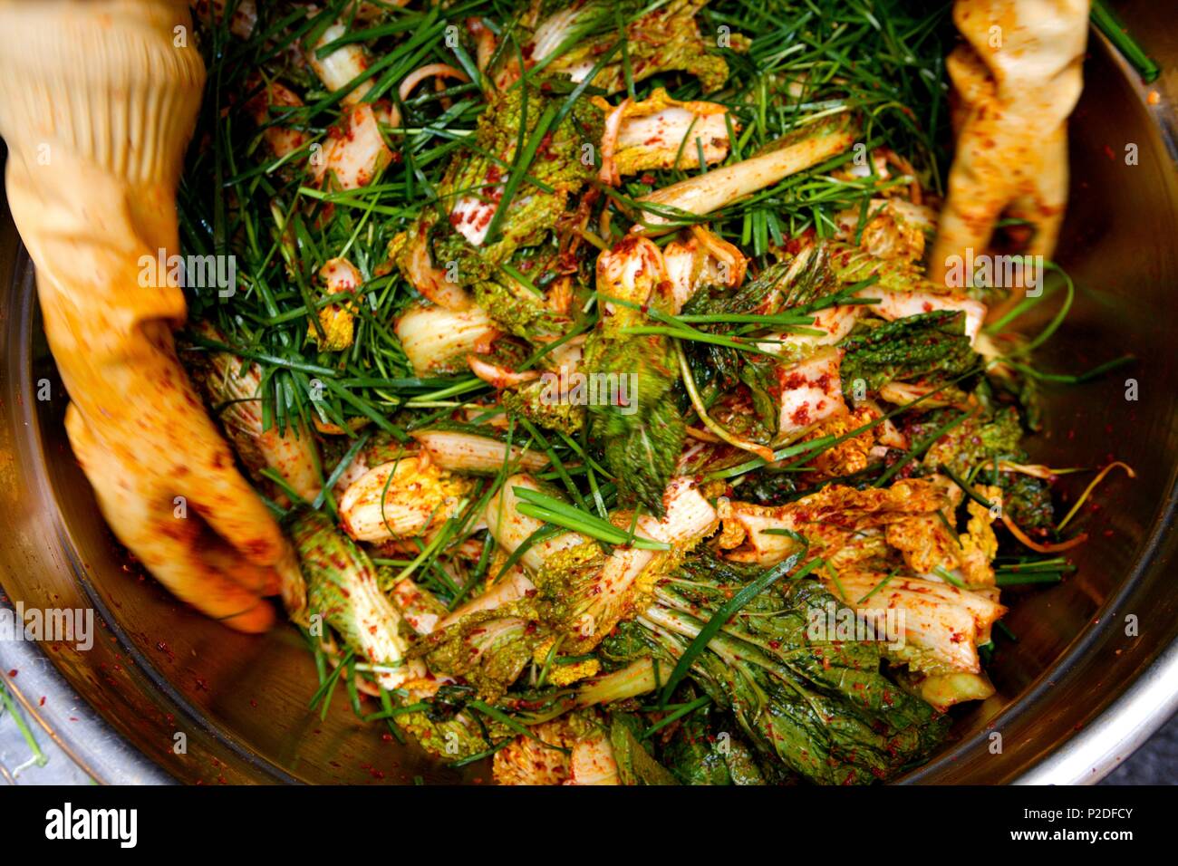 South Korea, Seoul, kimchi manufacturing Stock Photo - Alamy