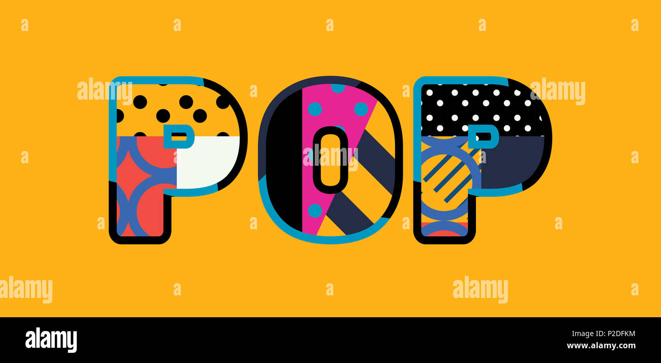 The word POP concept written in colorful abstract typography Stock ...