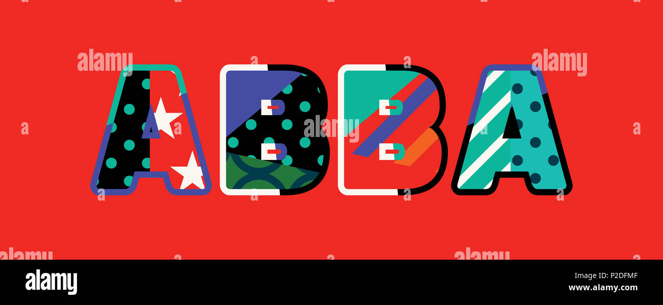 The word ABBA concept written in colorful abstract typography Stock ...
