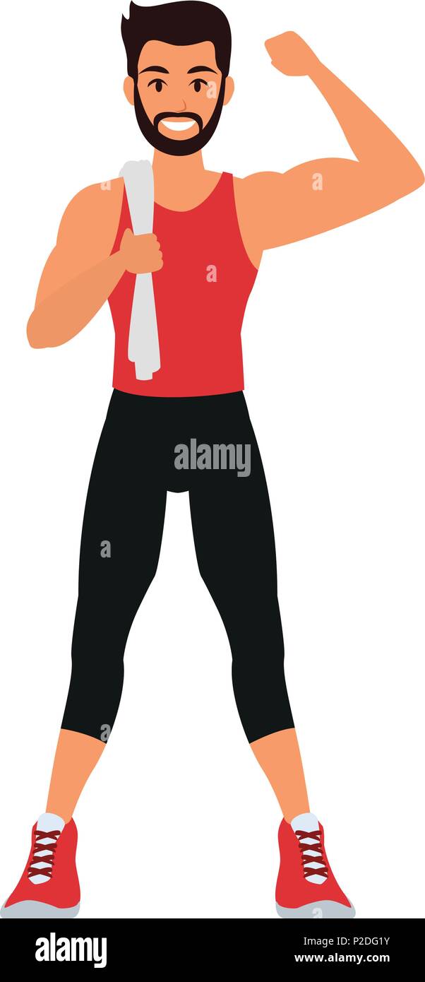Fitness man flexing arms Stock Vector Image & Art - Alamy