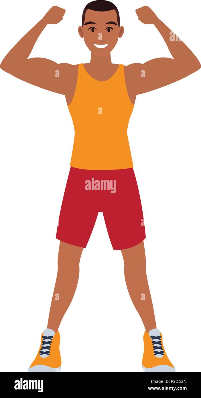 Man flexing his arms Stock Vector Images - Alamy