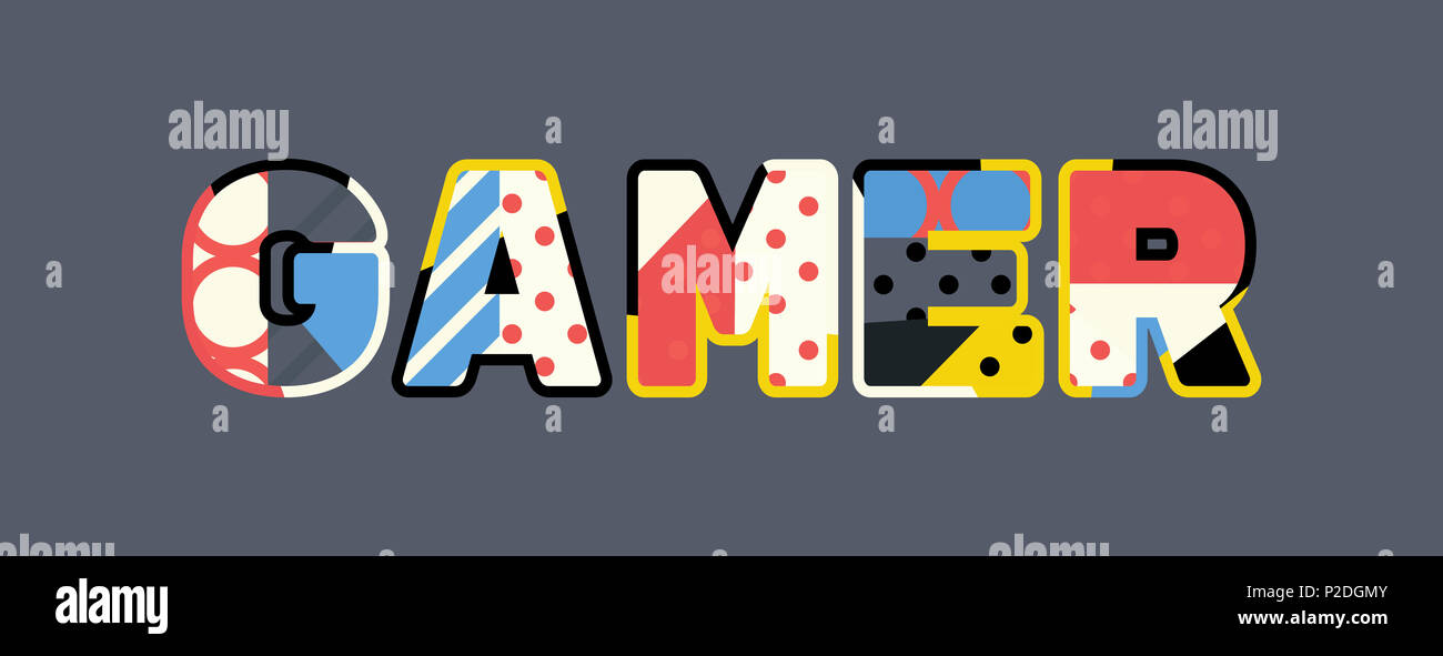 The word GAMER concept written in colorful abstract typography Stock ...