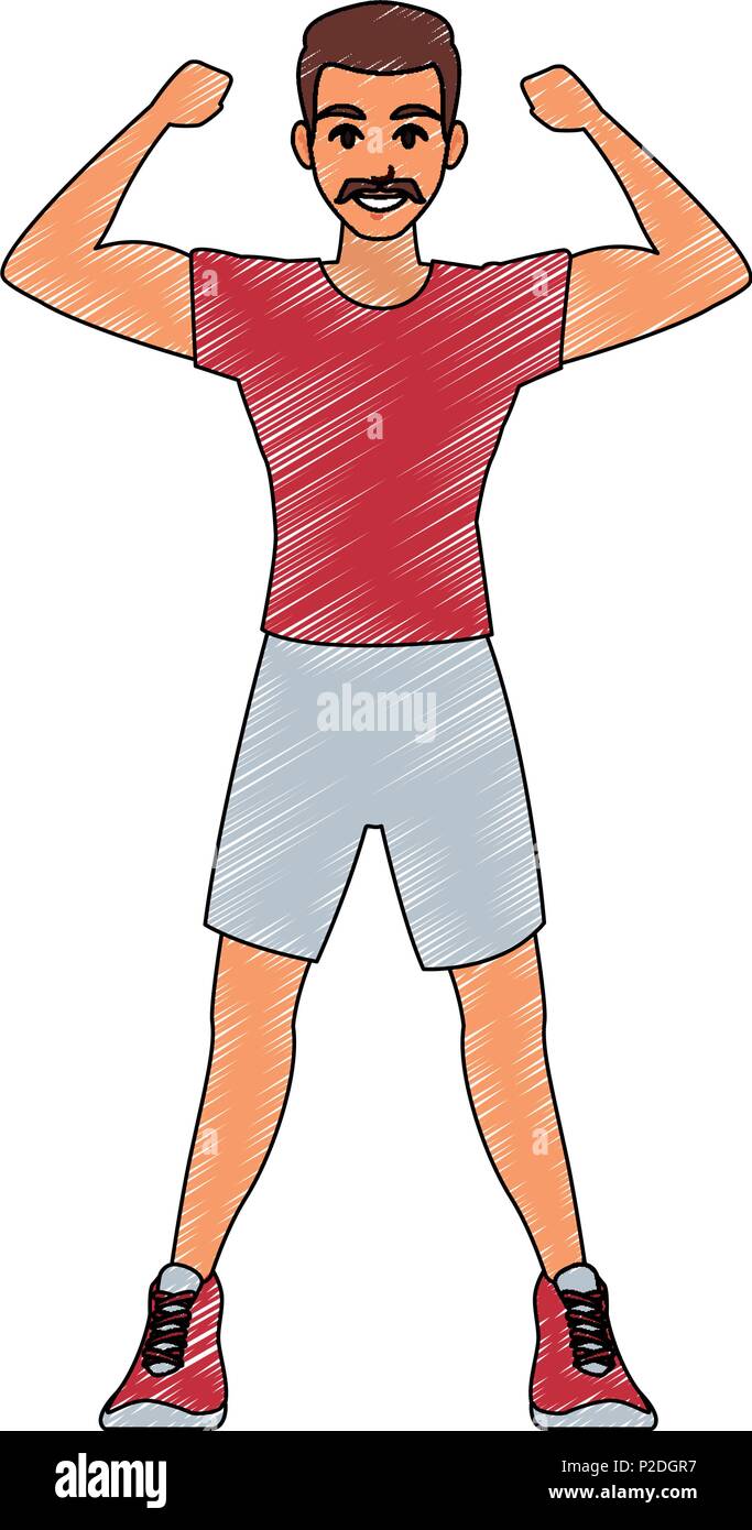 Man flexing his arms Stock Vector Images - Alamy