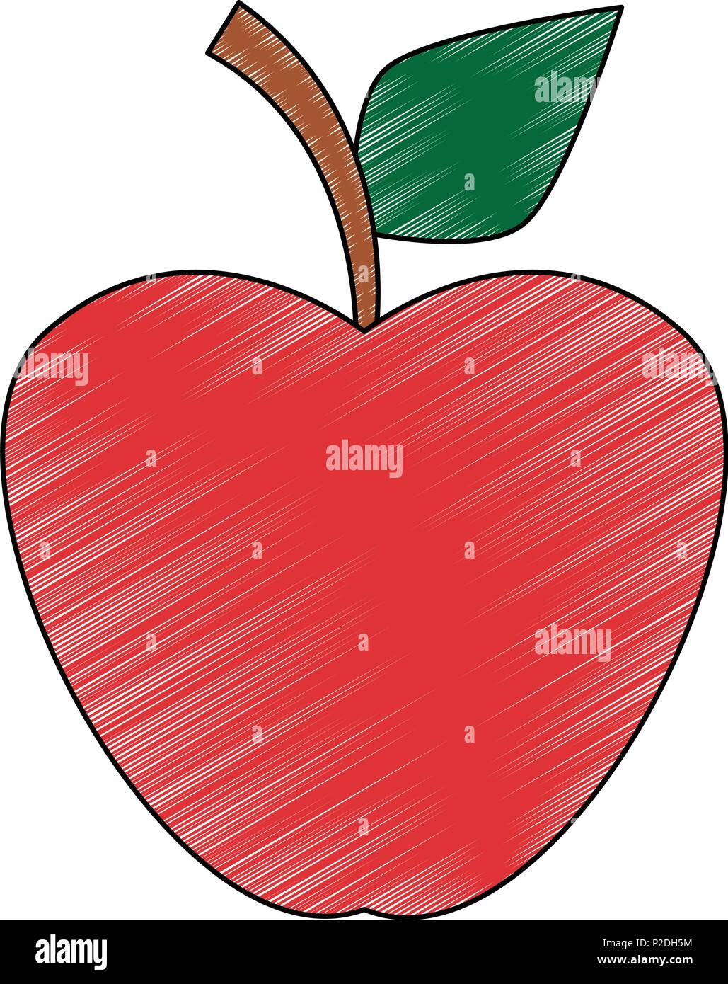 Apple fruit isolated scribble Stock Vector Image & Art - Alamy