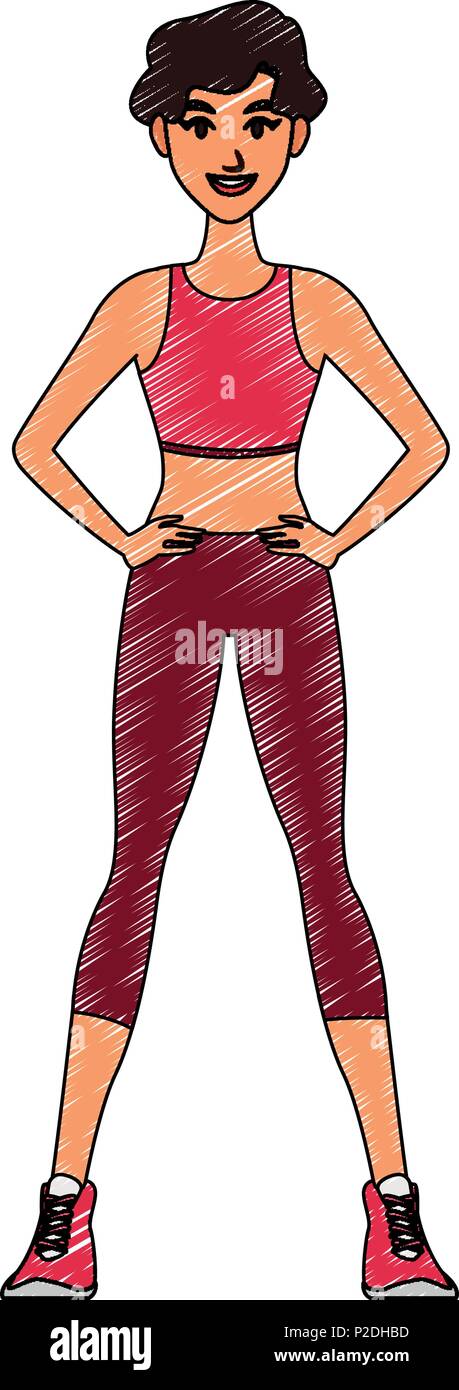 Fitness woman cartoon scribble Stock Vector Image & Art - Alamy