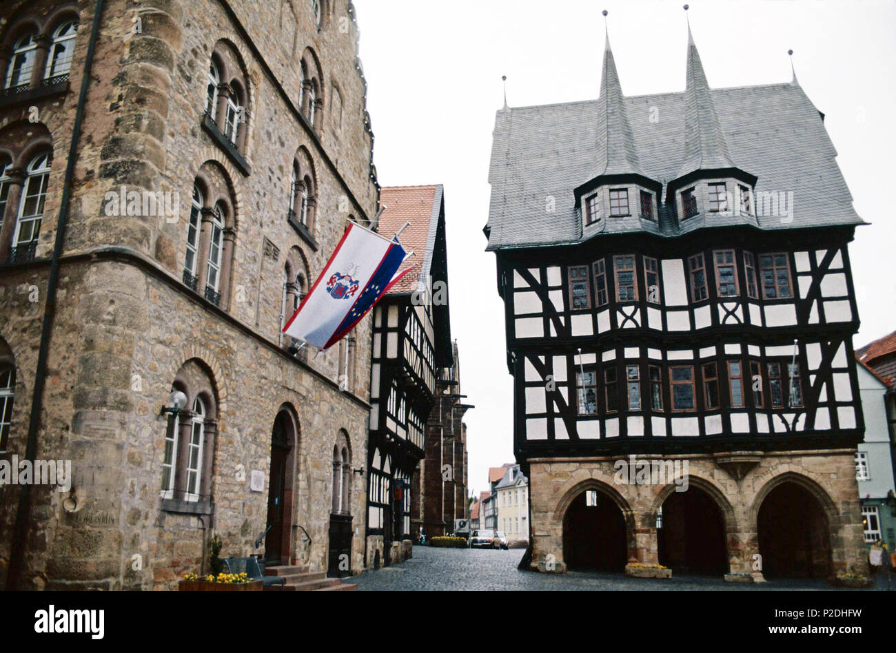 The leaning Rathaus(Town Hall) of Alsfeld,Germany Stock Photo - Alamy