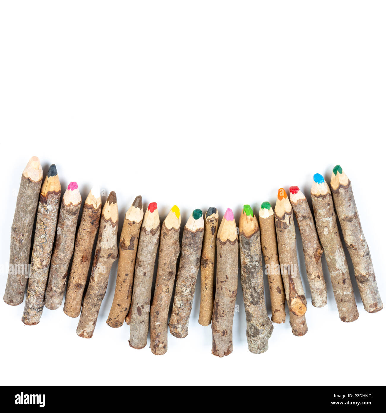Background colored pencils space Cut Out Stock Images & Pictures - Alamy