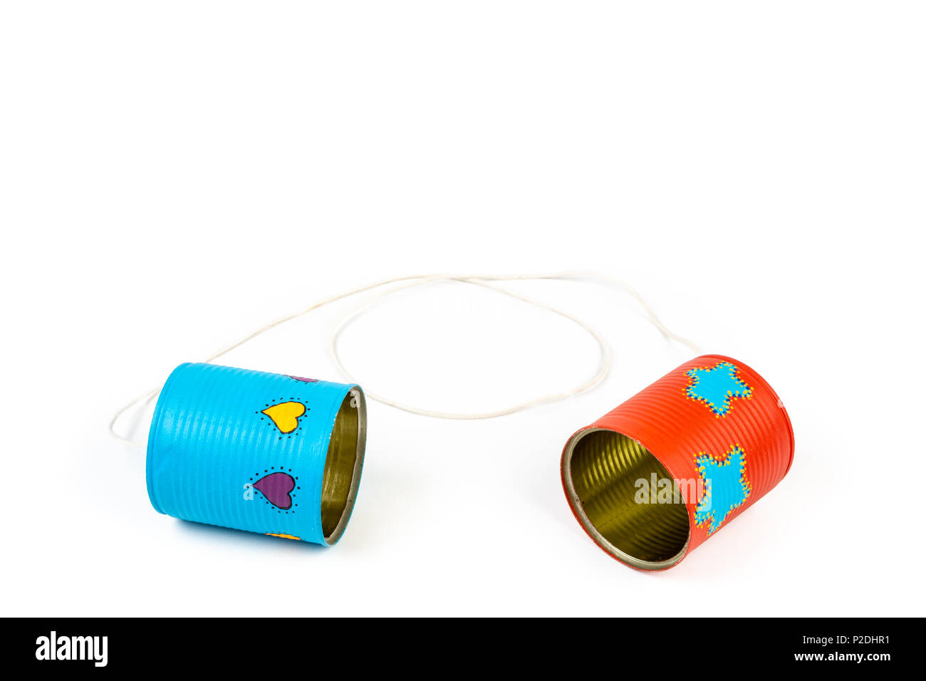 Tin can string telephone hi-res stock photography and images - Alamy