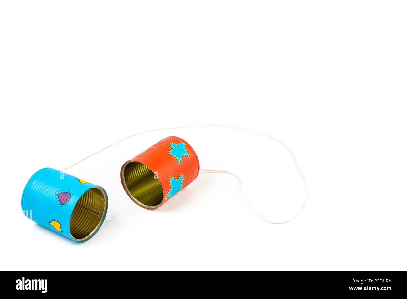 Tin can string telephone hi-res stock photography and images - Alamy