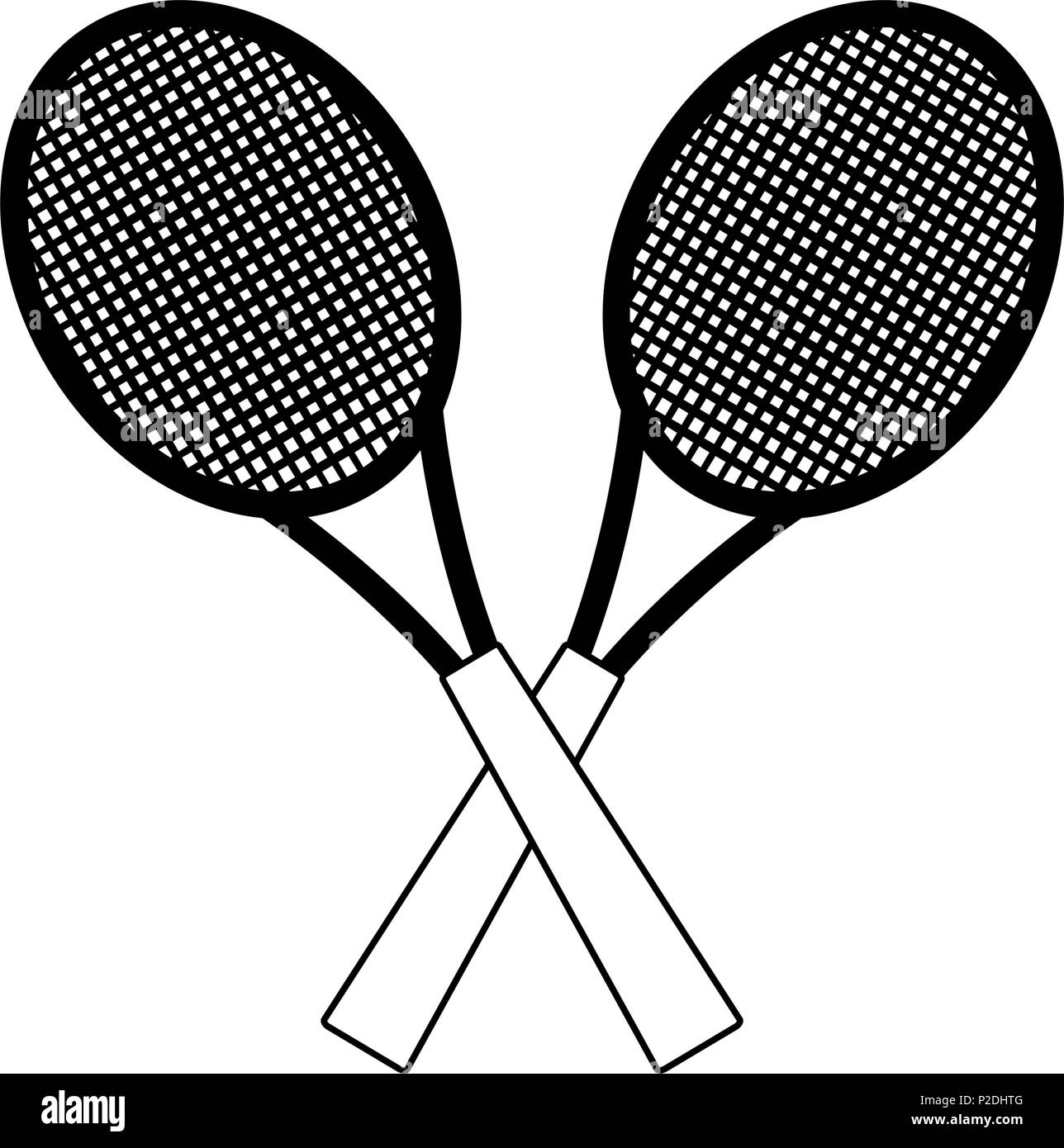 Tennis racket crossed in black and white Stock Vector Image & Art - Alamy