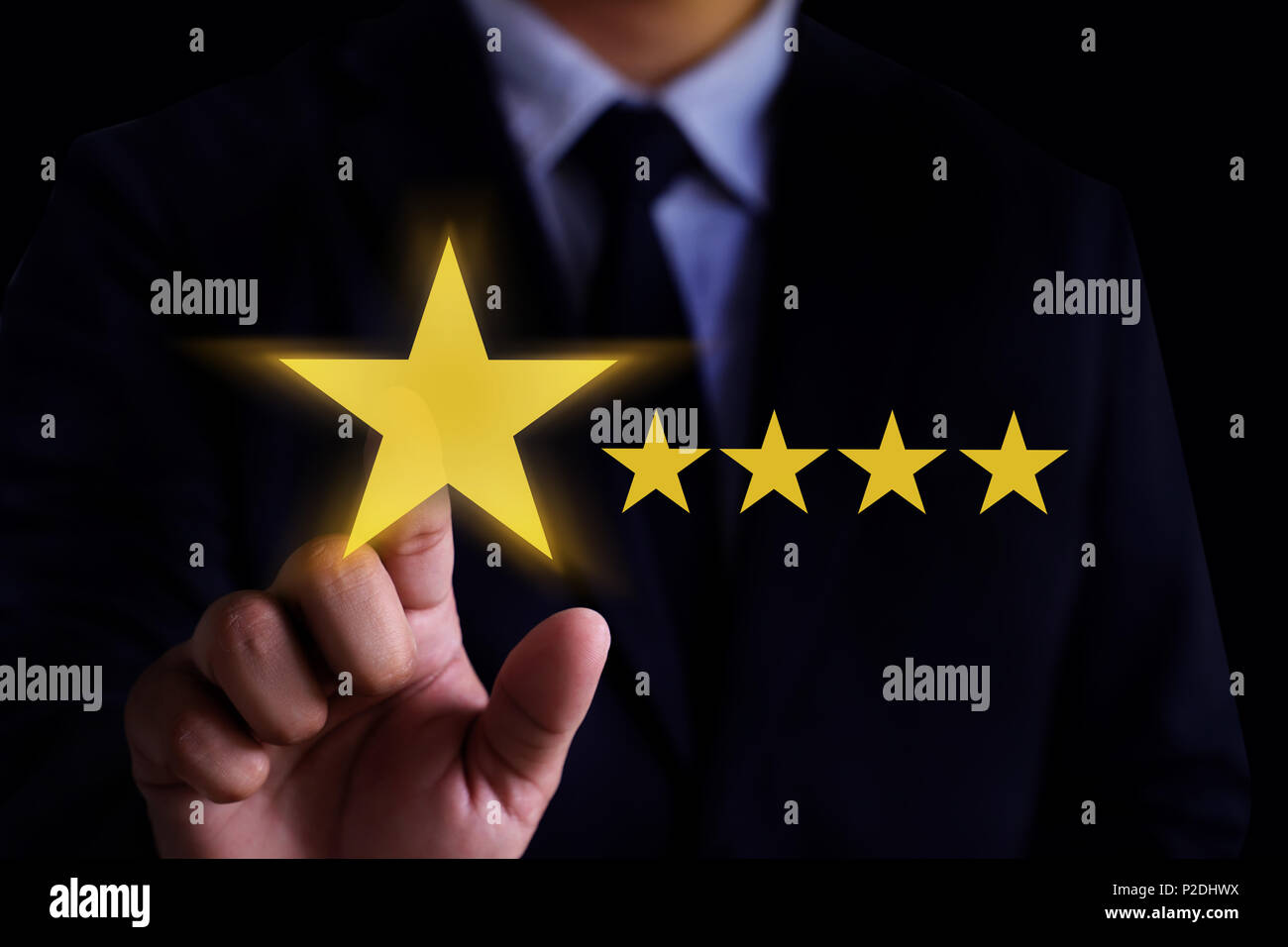 Man Happy Customer give Five Star Rating Experience Customer service ...