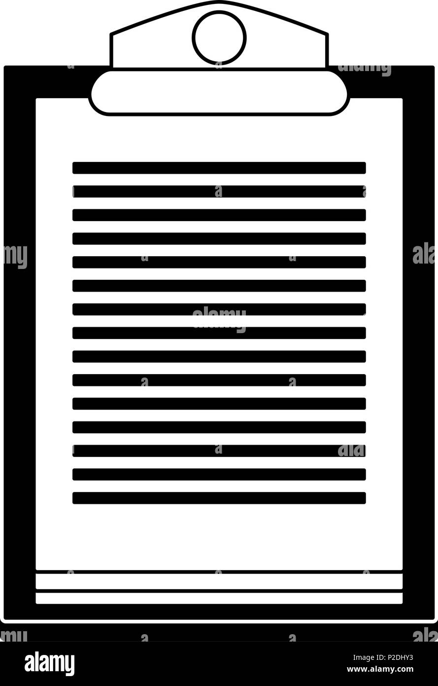 Clipboard document isolated in black and white Stock Vector Image & Art ...