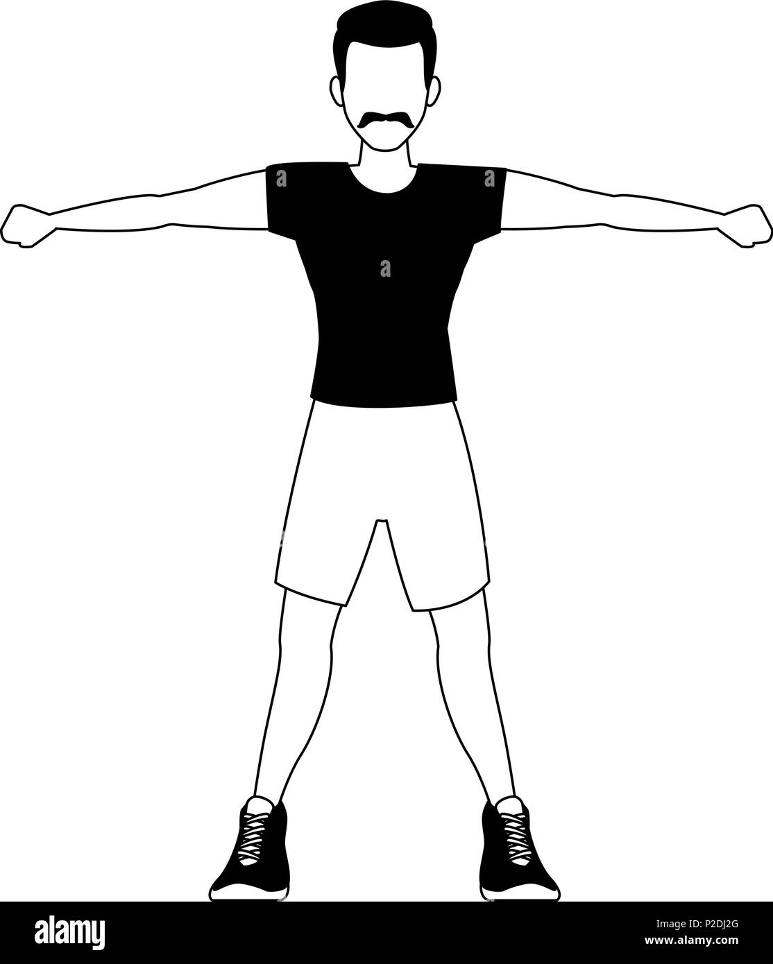 Man flexing his arms Stock Vector Images - Alamy