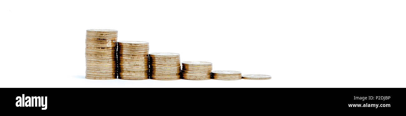 Histograma of coins on the white background Stock Photo - Alamy