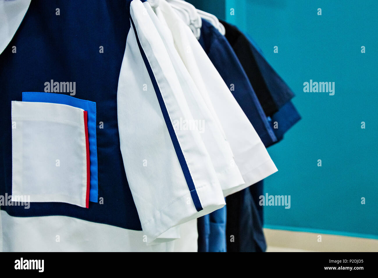new medical clothing in the store Stock Photo - Alamy