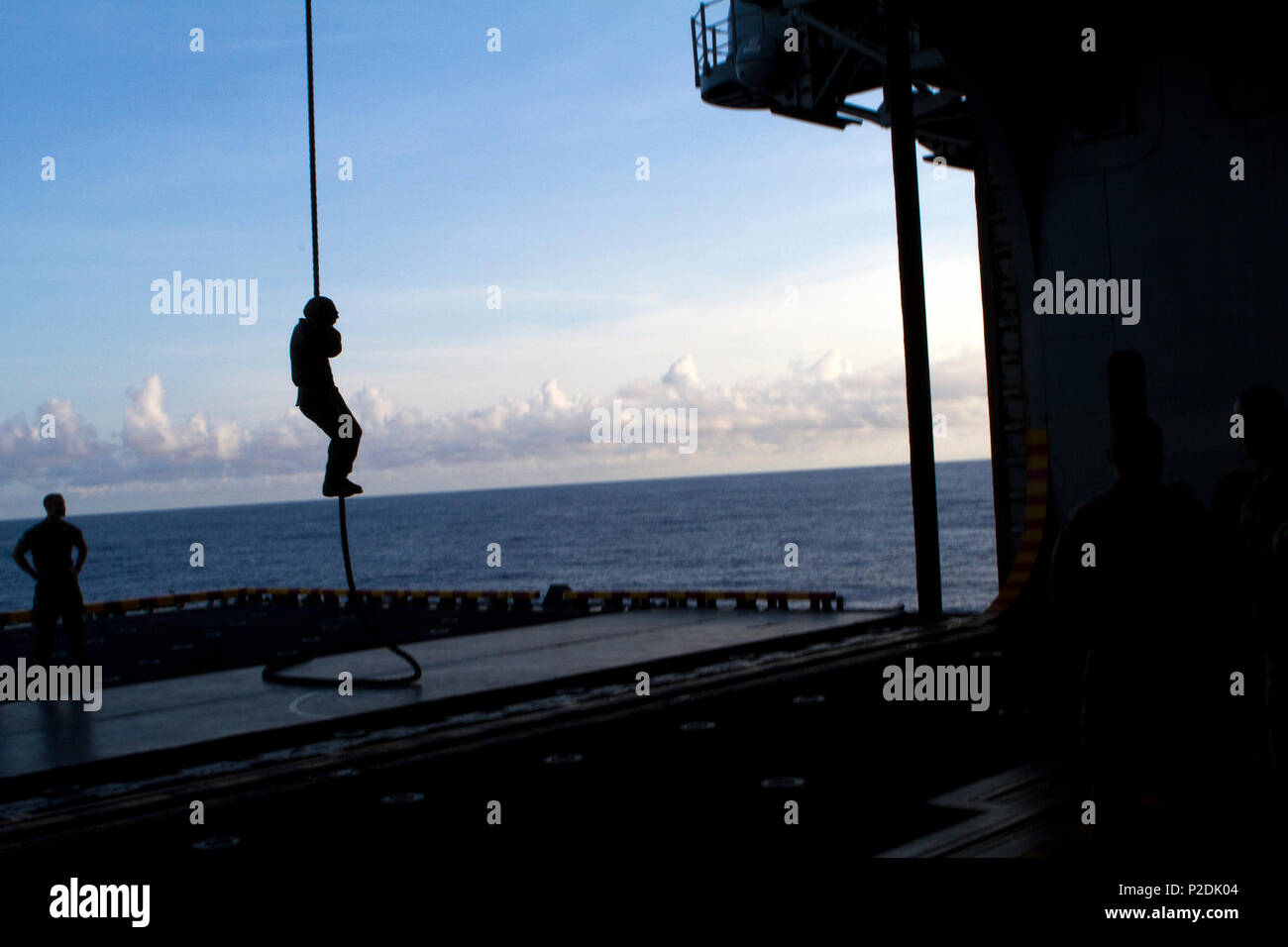 ABOARD USS BONHOMME RICHARD (LHD-6), At Sea, (Sept. 3, 2016) – A Marine ...