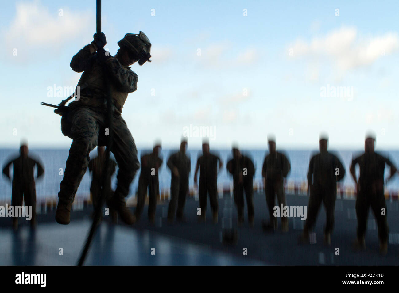 ABOARD USS BONHOMME RICHARD (LHD-6), At Sea, (Sept. 3, 2016) – A Marine ...