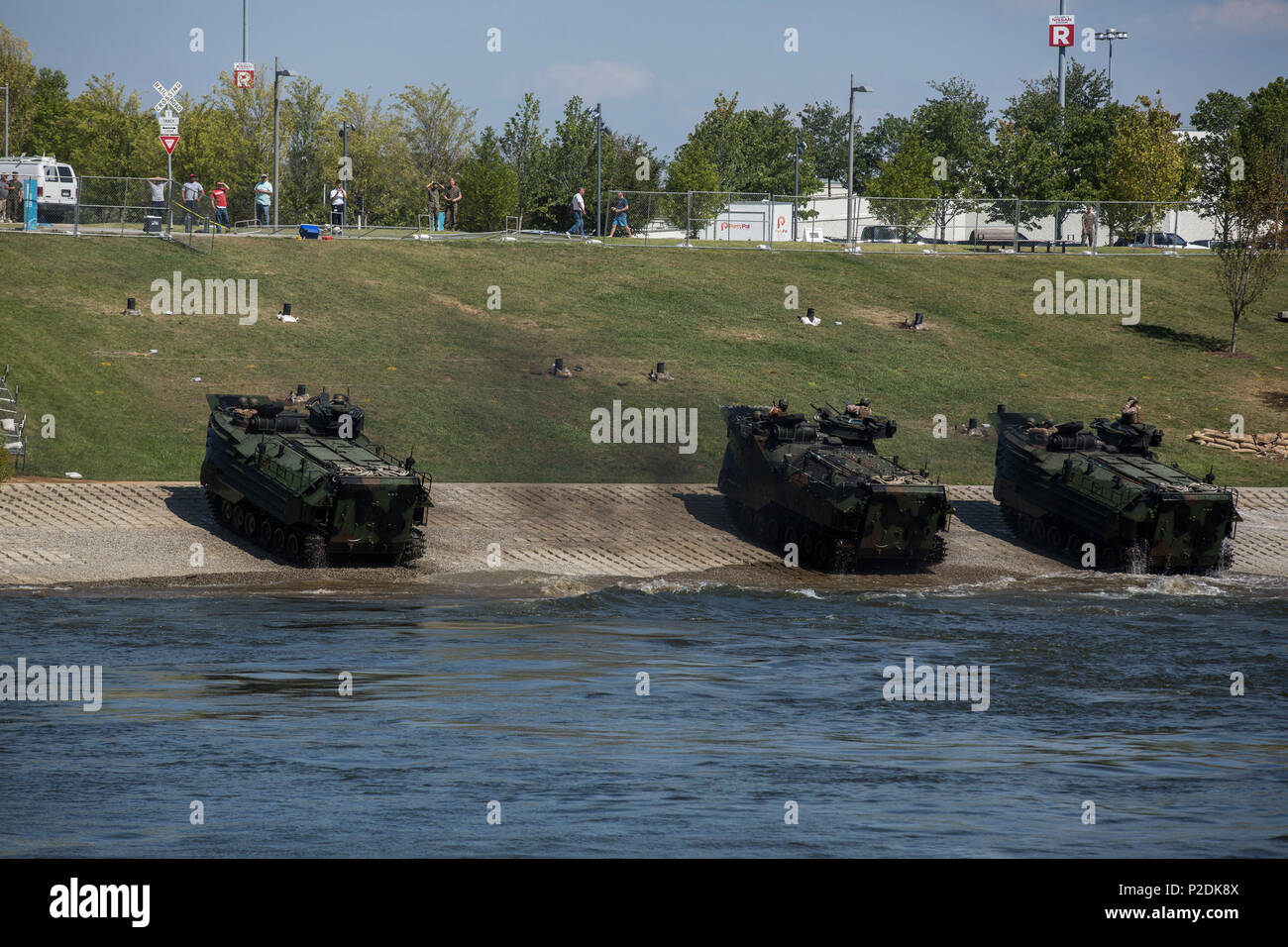 U.S. Marines assigned to 2nd Amphibious Assault Battalion, drive AAV7 ...