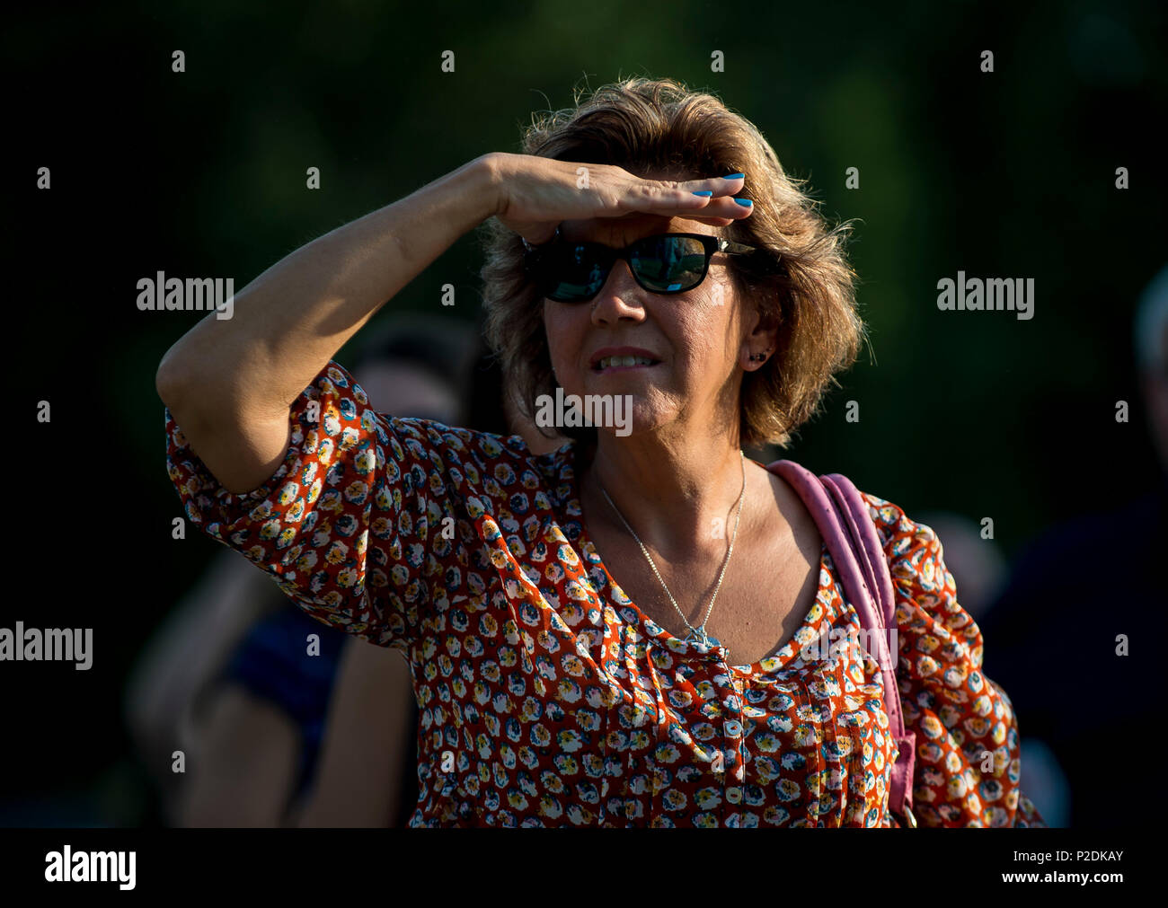 Mary Dart, of Emmitsburg, Maryland, looks for her son, Pfc. Brandon ...