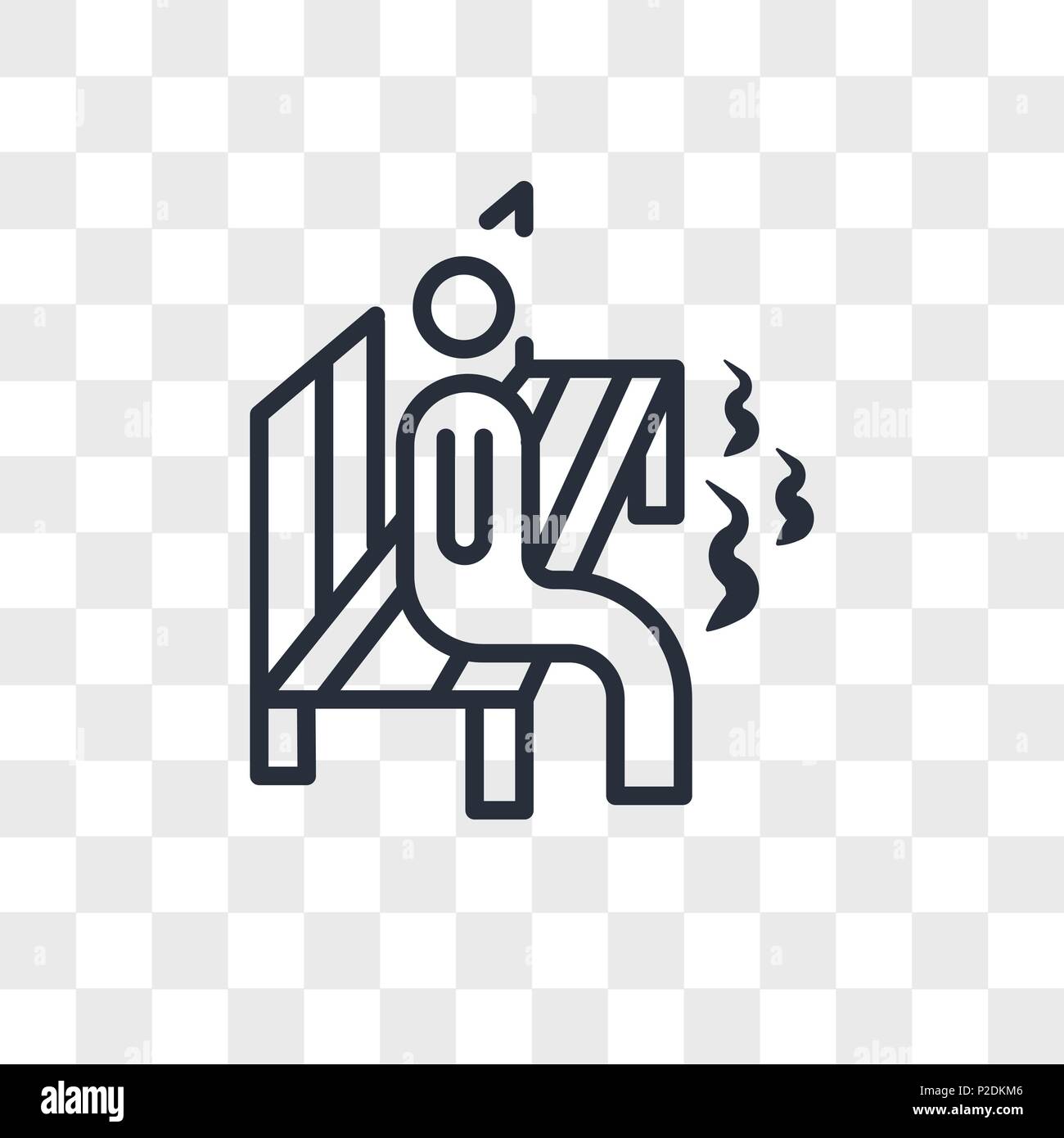 Man sitting in sauna vector icon isolated on transparent background, Man sitting in sauna logo ...
