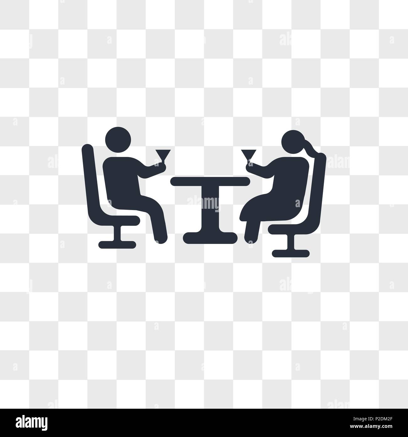 Couple drinking in a bar vector icon isolated on transparent background ...