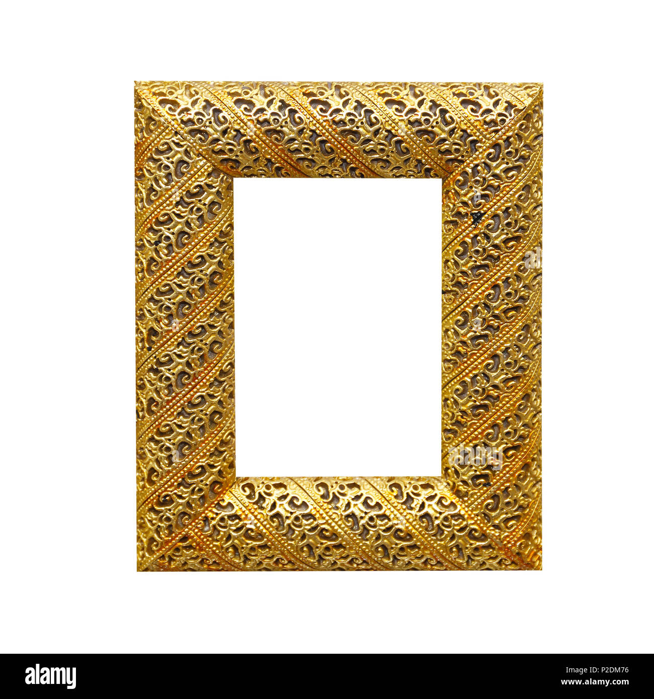 Gold Picture Frame Isolated Included Clipping Path Stock Photo - Alamy